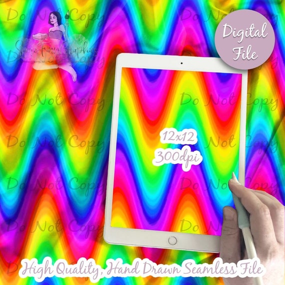 Rainbow Wave Stripes Seamless Pattern Design / Rainbow Waves - Etsy