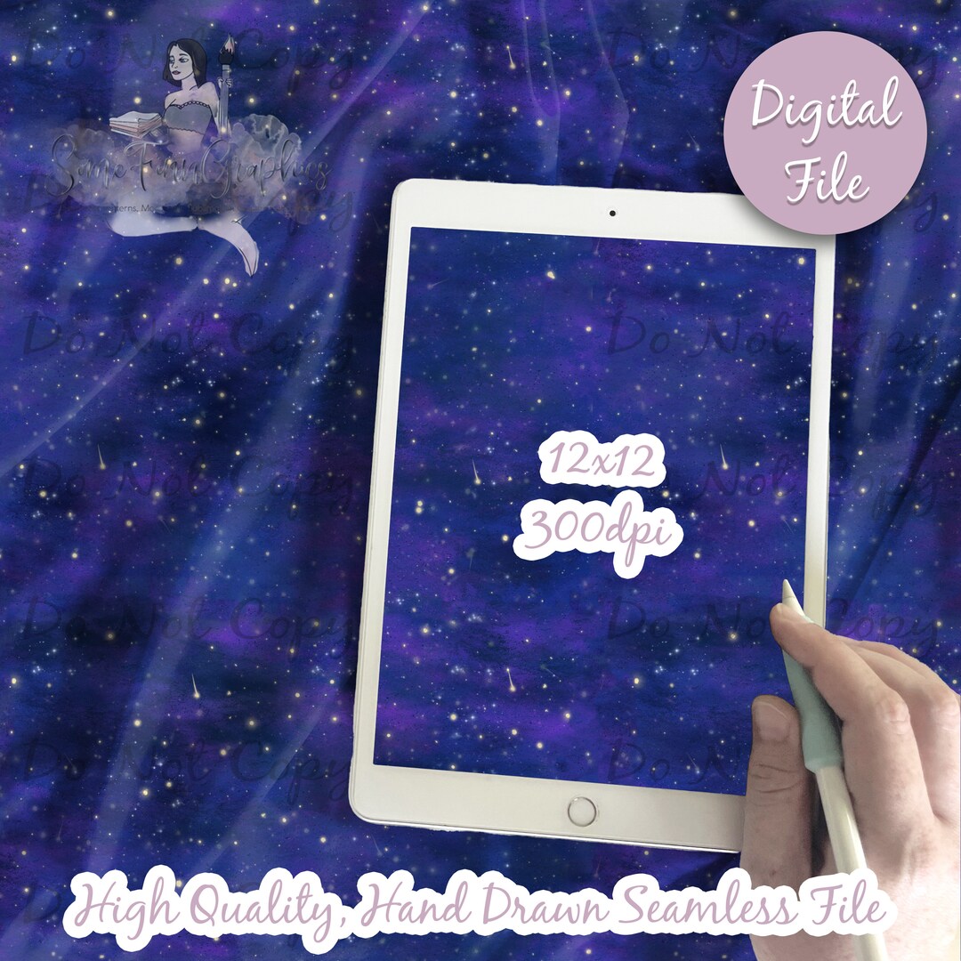 Space Galaxy Digital Paper, Planets Stars Seamless Pattern, Outerspace ...