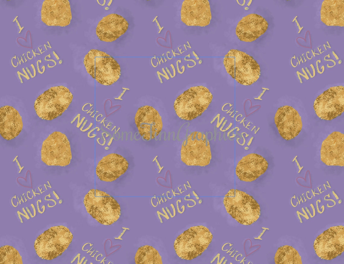 I Love Chicken Nugs // Chicken Nuggets Seamless Pattern | Etsy
