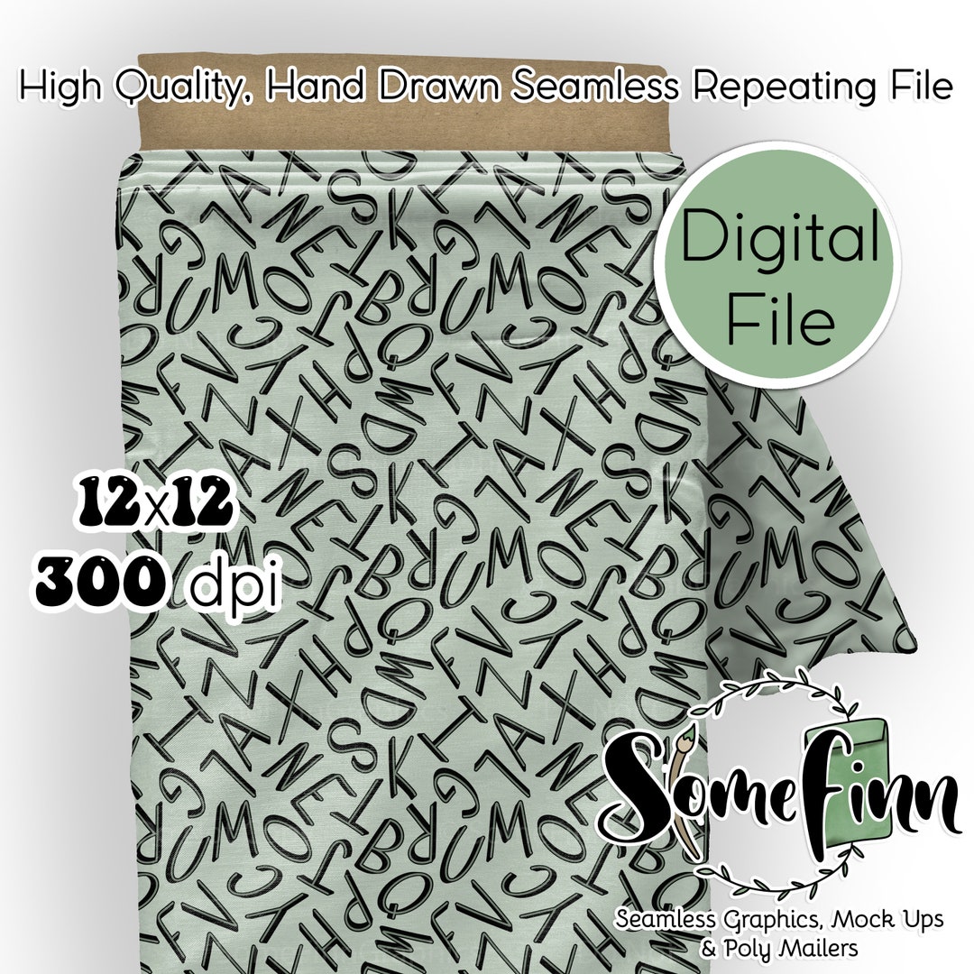Alphabet Seamless 12x12 Digital Paper | Fabric Letters ABC Pattern ...