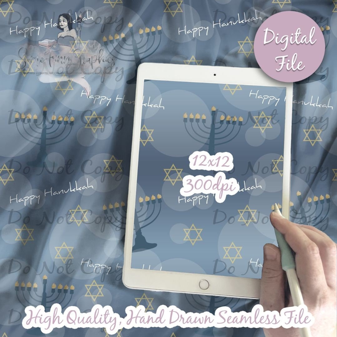 Hanukkah Digital Paper Seamless Jewish Dreidel Pattern - Etsy