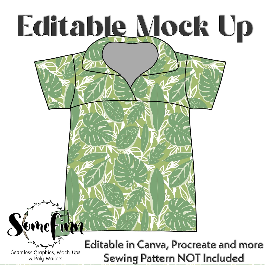 Collared Shirt Mock-up / Collar Short Sleeve Mock up / Top Digital Mock ...