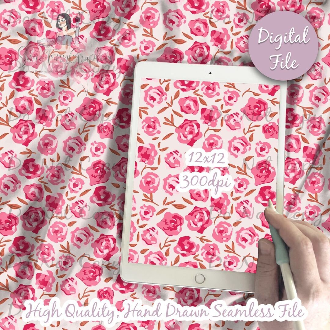 Roses Digital Paper, Seamless Floral Pattern, Rose Flower Fabric ...