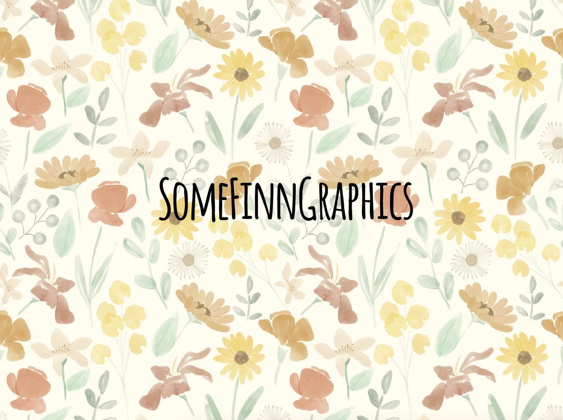 Watercolor Floral Seamless Digital Paper Pattern, Fabric Design or ...