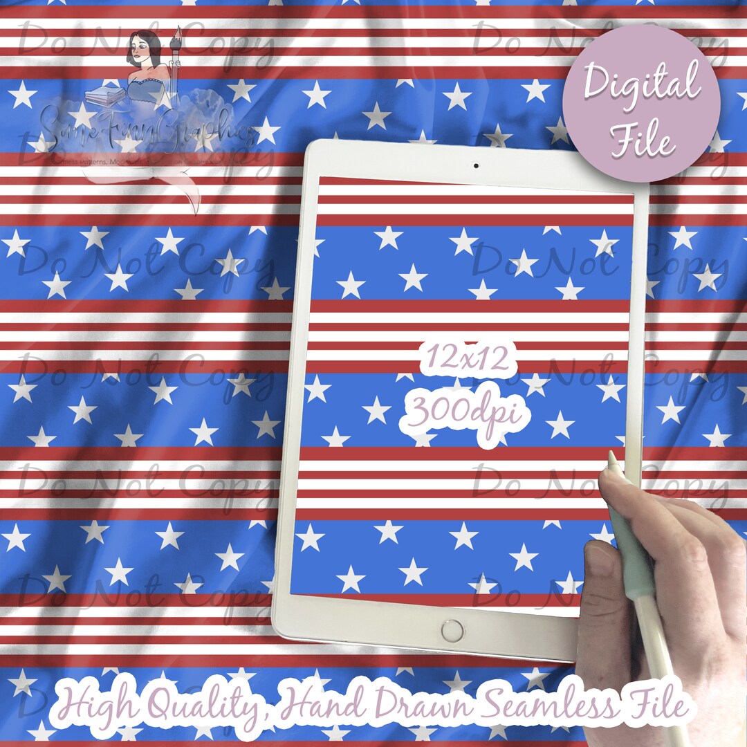 Stars and Red Stripes Digital Paper - Seamless 4th of July Pattern ...