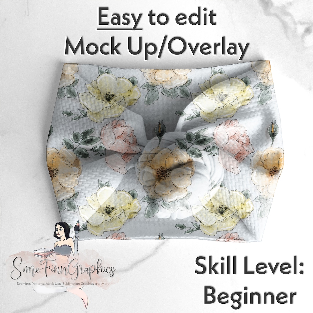 Realistic Top Knot Headwrap Mock-up / Hair Accessory Mock up / Editable ...