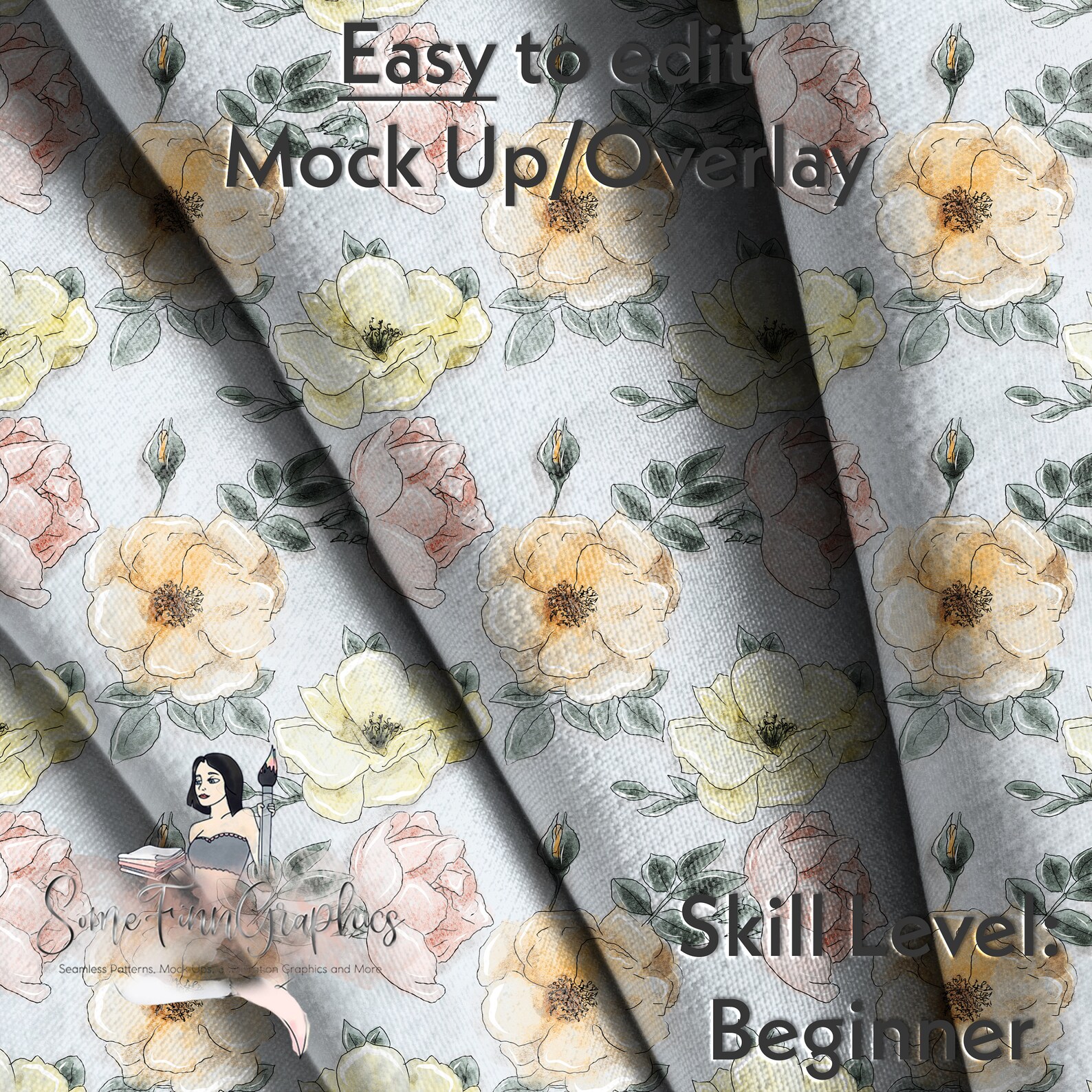 Fabric Realistic Mock-up / Textile Mock up / Editable From Mobile ...