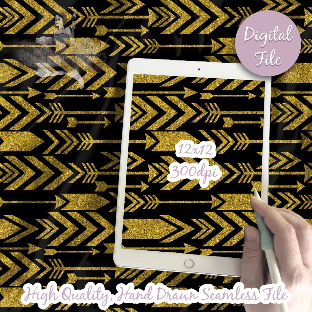 Glitter Boho Arrows Texture Shapes Seamless Design Pattern / Arrow ...