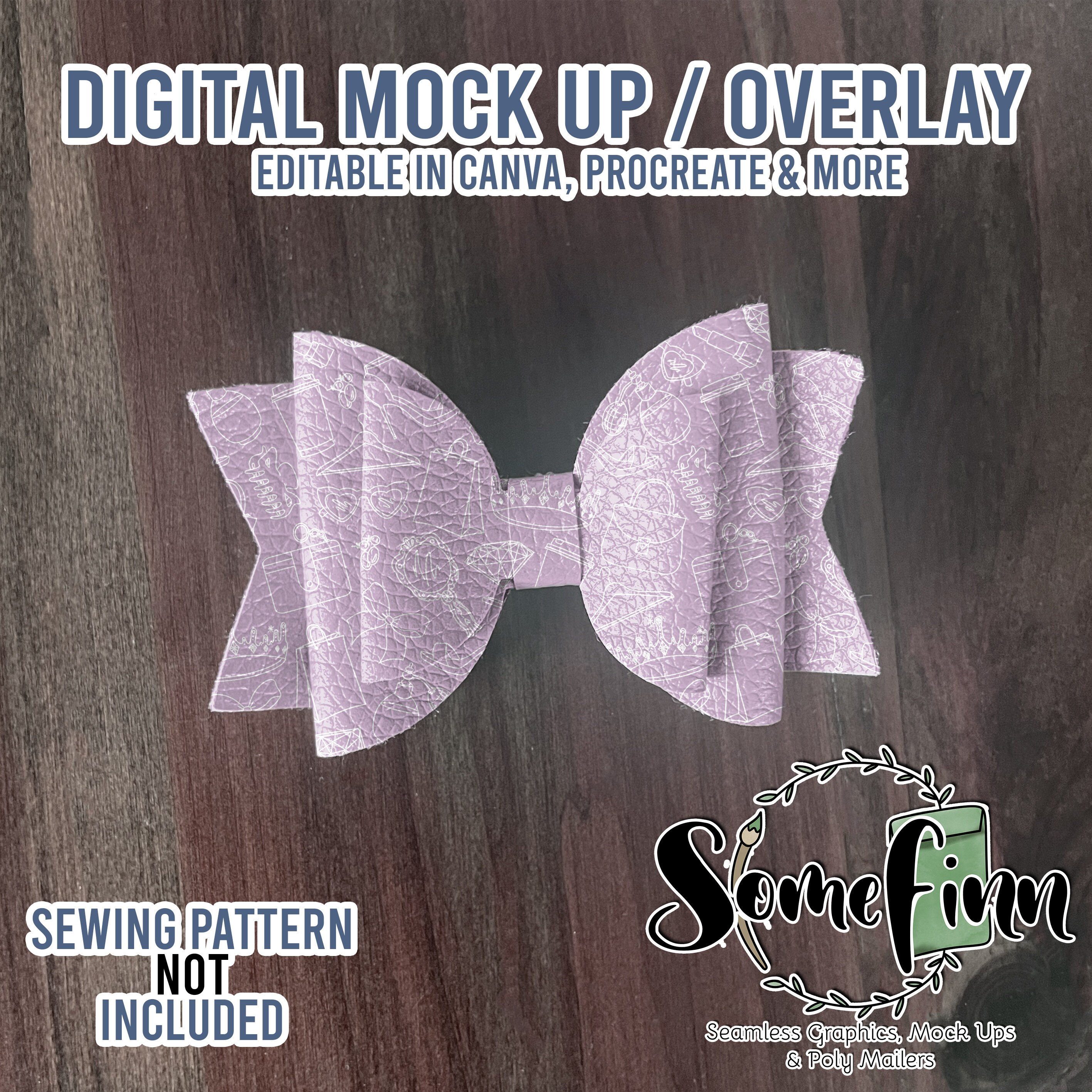 Leather Bow Realistic Mock-up / Baby Mock up / Easy Editable From ...
