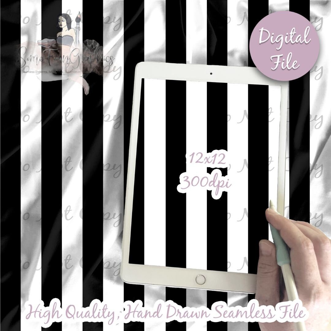 Black and White Stripes Digital Paper, Seamless Stripe Pattern, Fabric ...