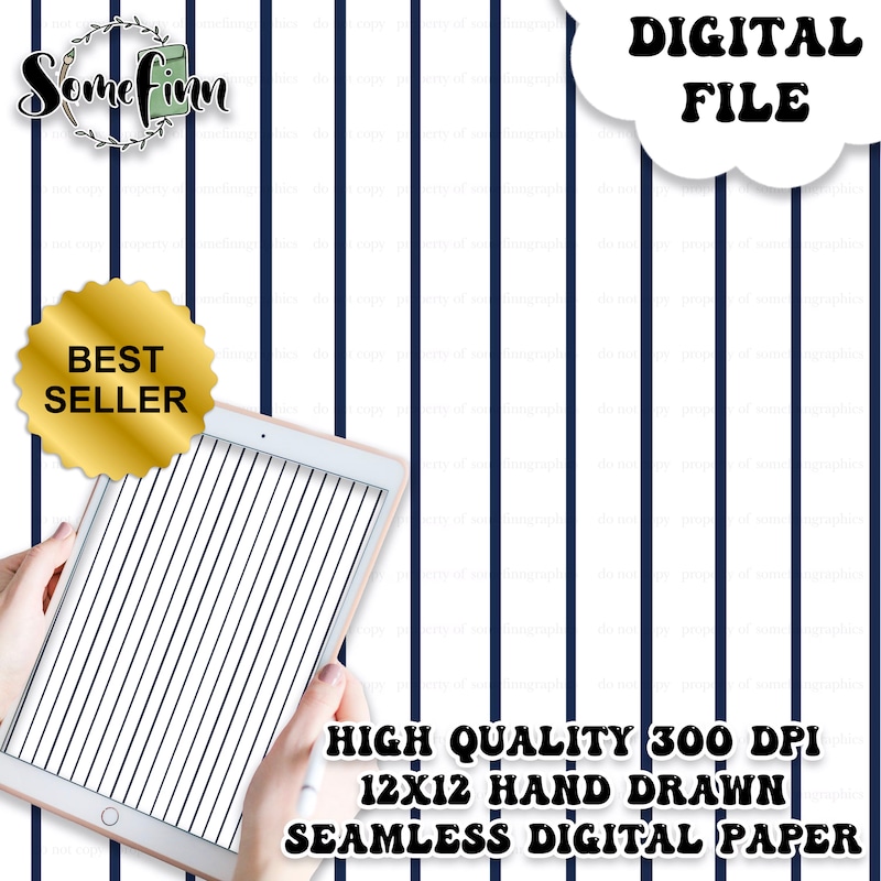 Blue and White Striped Fabric - Etsy