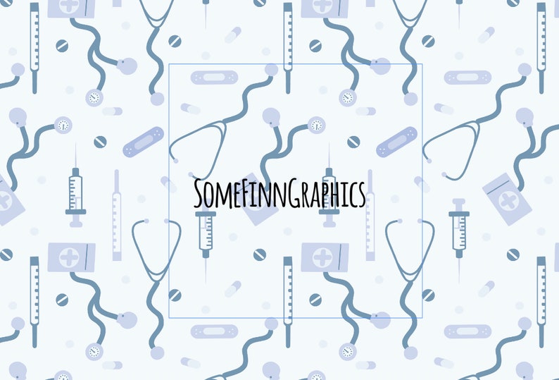 Medical Digital Paper - Seamless Nurse Pattern, Custom Doctor Fabric ...