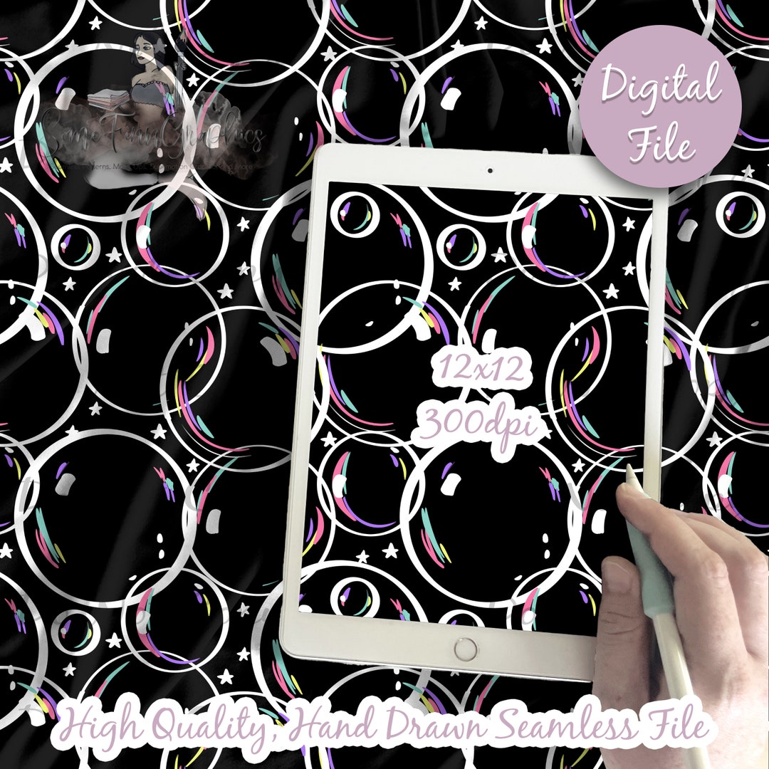 Bubbles Seamless Pattern, Digital Paper Bubble Design for Repeating ...