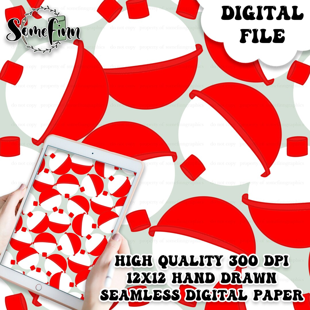 Fishing Digital Paper Seamless, Fishing Seamless Pattern, Bobber ...