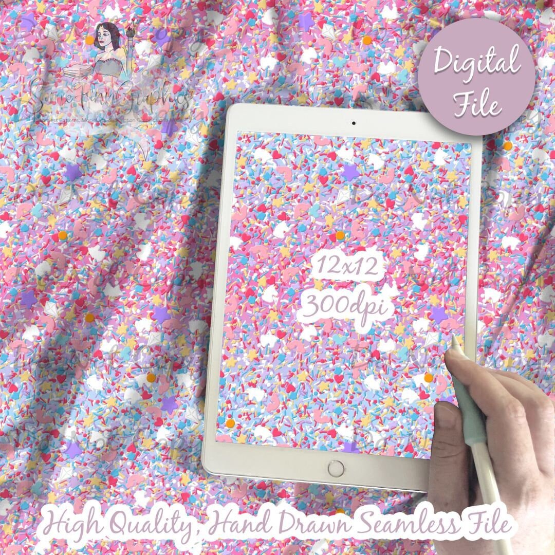 Sprinkles Digital Paper Seamless Sparkle Unicorn Rainbow Sprinkle ...