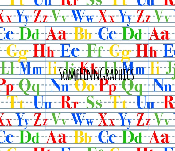 Alphabet Seamless 12x12 Digital Paper Fabric ABC Pattern - Etsy
