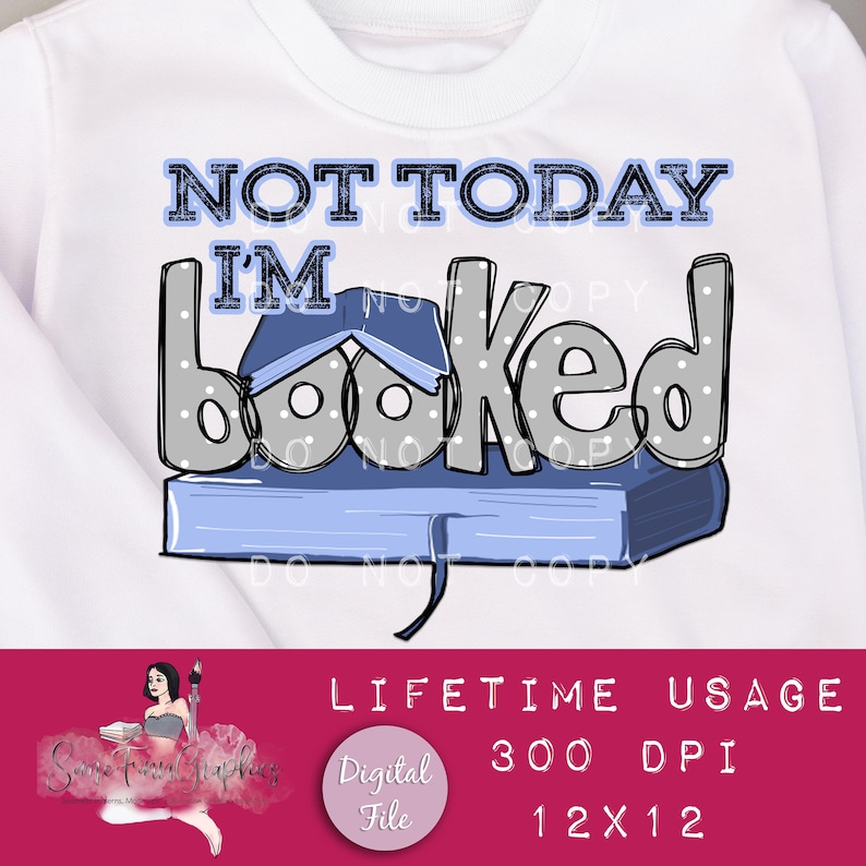 Not Today, Im Booked PNG, Reading Png, Booktok Clipart, Books Words ...