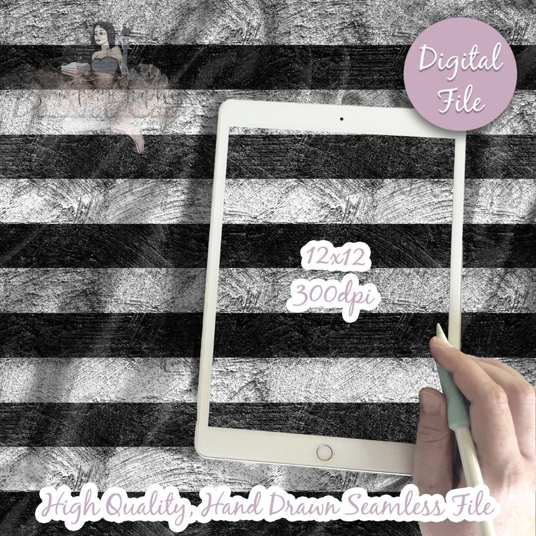 Scuffed Black and White Stripes Digital Paper, Seamless Stripe Pattern ...