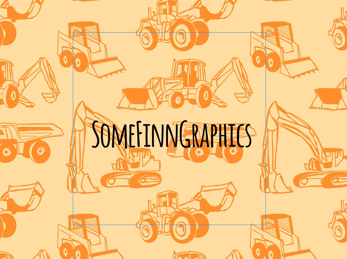 Construction Trucks Digital Paper Seamless Tractor Pattern - Etsy