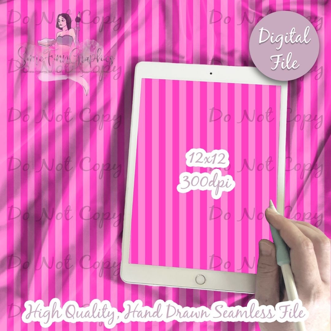 Pink Stripes Digital Paper, Seamless Stripe Pattern, Fabric Download ...