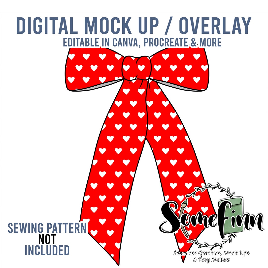 Bow With Long Tails Mock-up / Bows Mock up / Digital Mock up for Hair ...