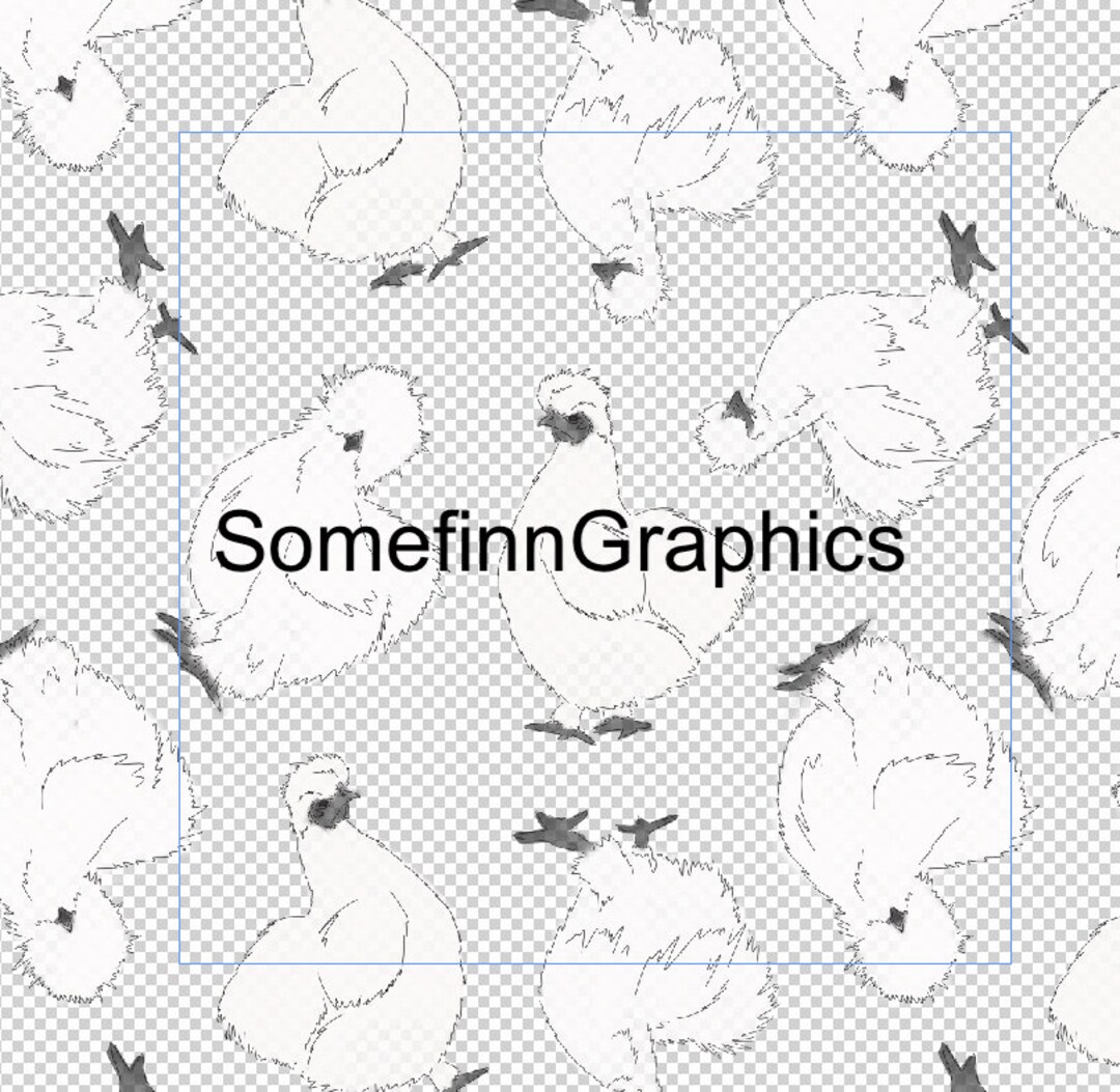 Silkies Chicken Seamless Pattern, Chickens Farm Animal Eggs, Sketchy ...