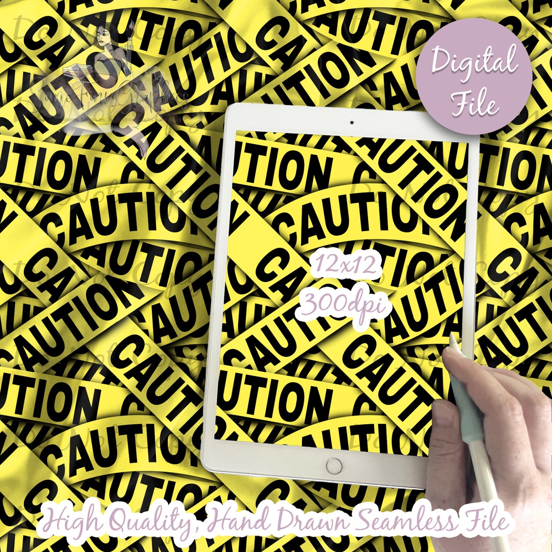 CAUTION Tape Yellow Black Stripes Digital Paper - Seamless Stripe ...