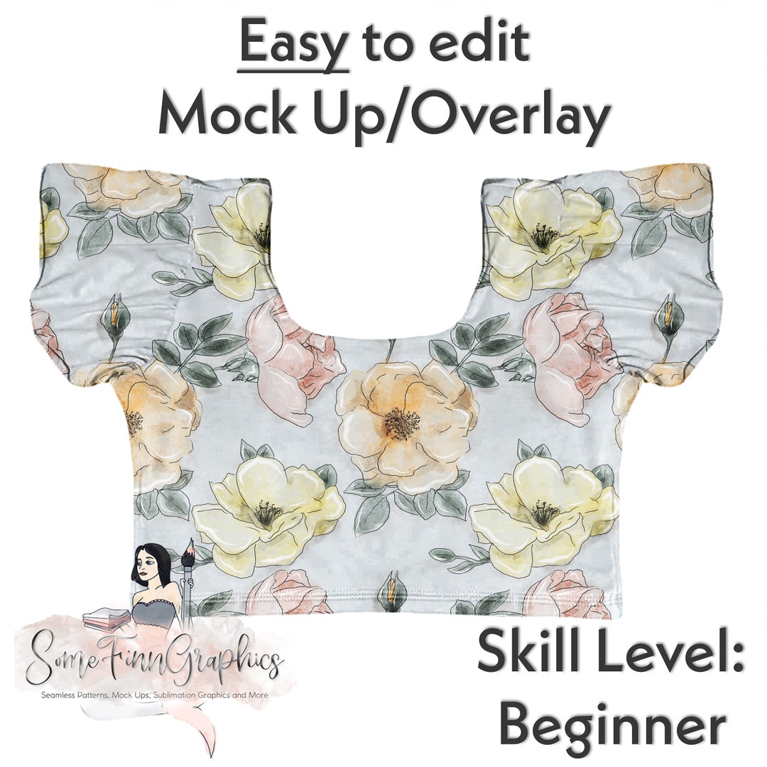 Realistic Flutter Crop Top Mock-up / Easy Mock up / Editable From ...