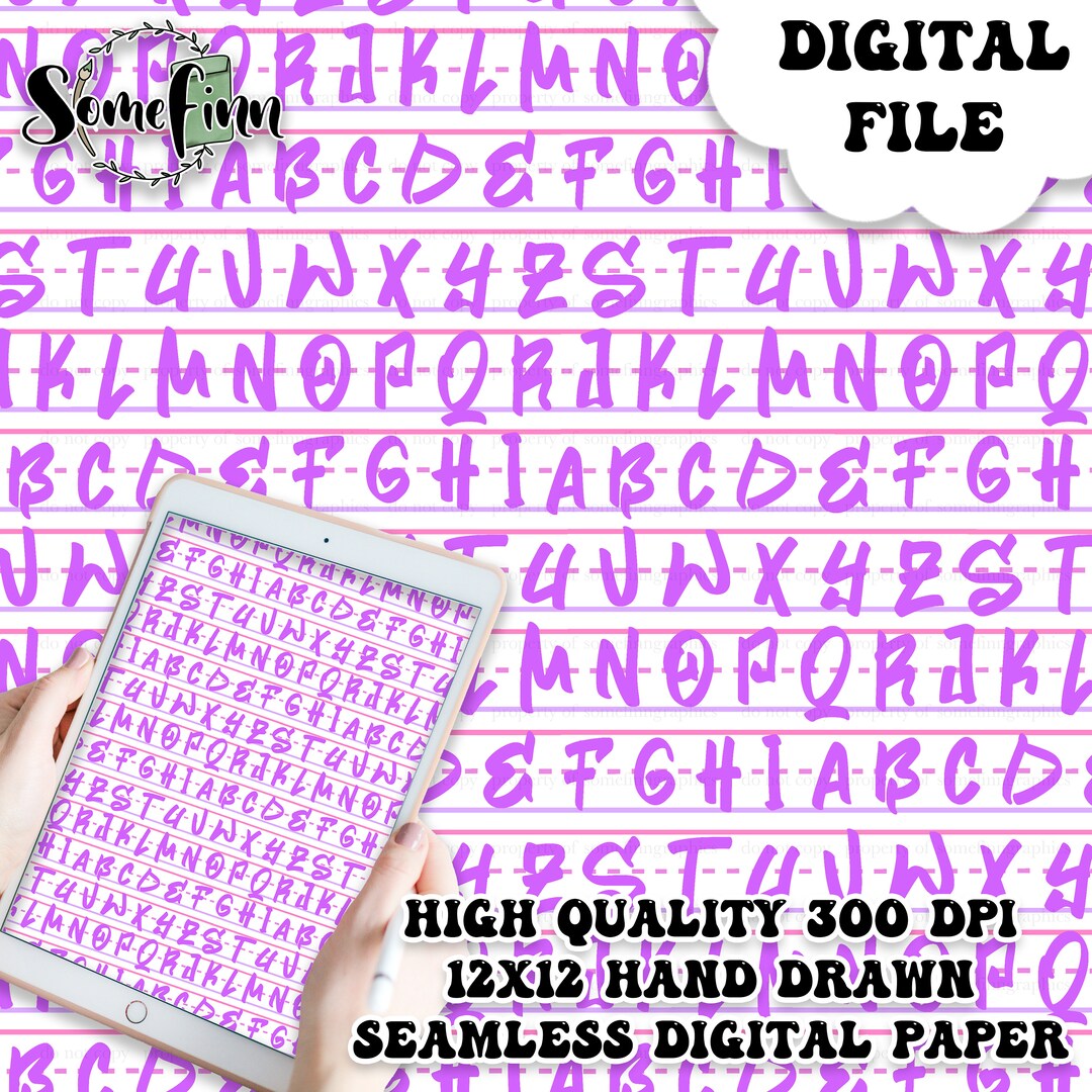 Alphabet Seamless 12x12 Digital Paper | Fabric ABC Pattern Download ...