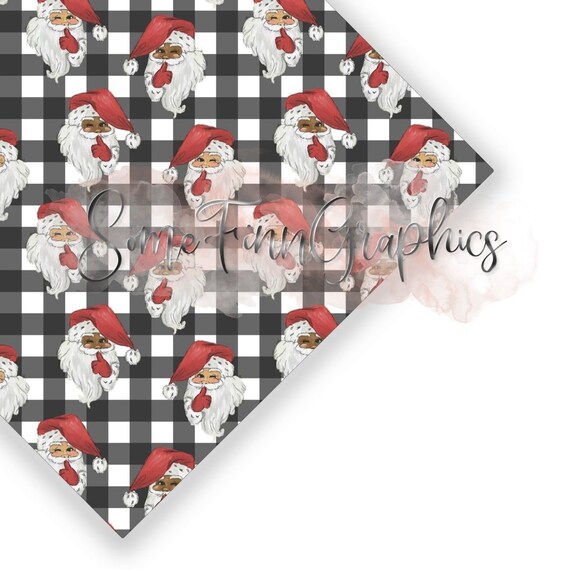 Buffalo Plaid Christmas Digital Paper Seamless Xmas Santa | Etsy
