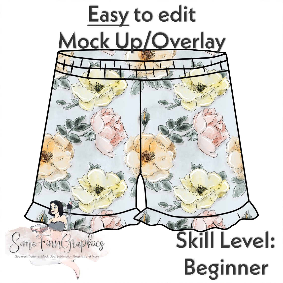 Ruffled Shorts Mock-up / Short Mock up / Digital Mock up for - Etsy