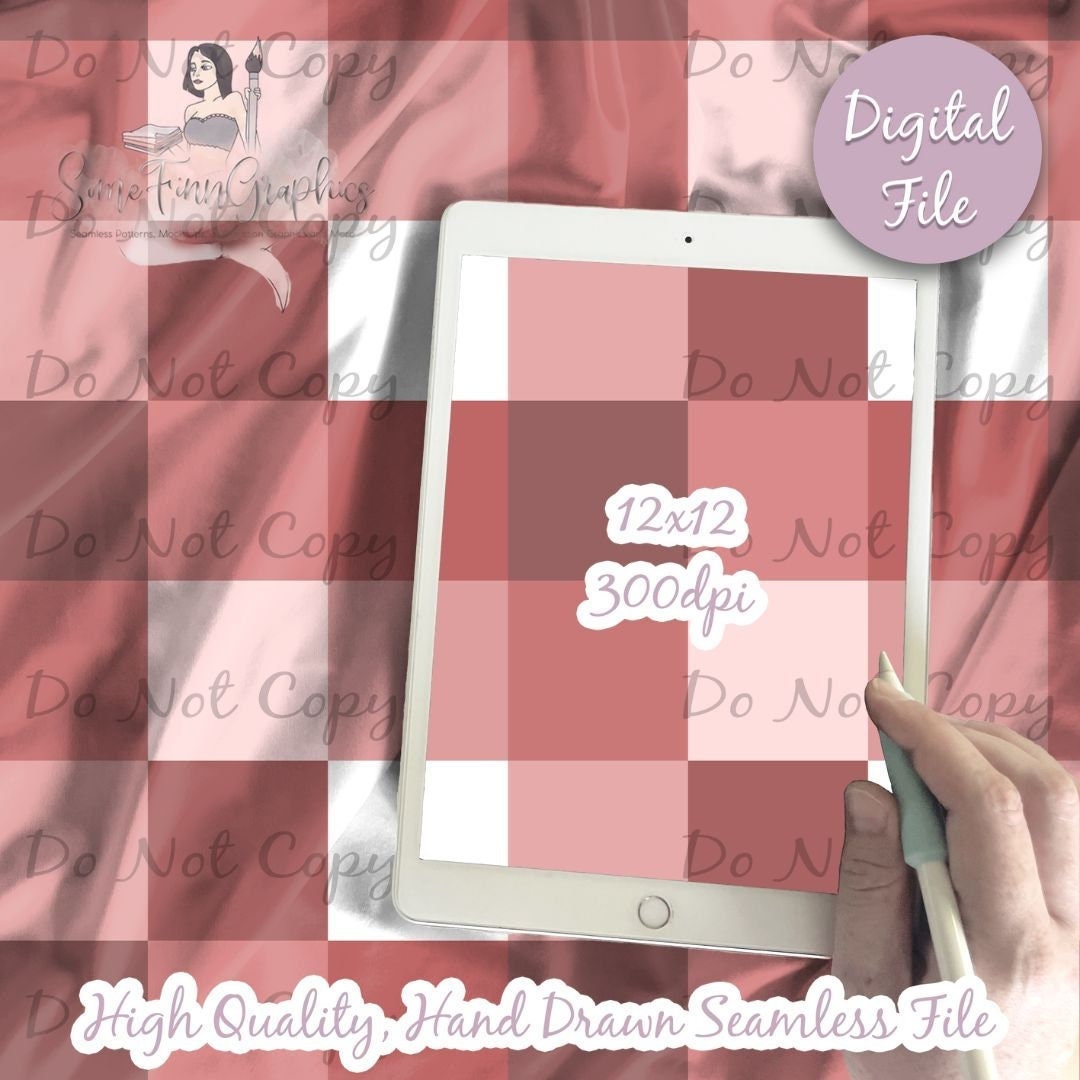 Pink Checkered Digital Paper - Seamless Pattern, Plaid Checkers Fabric ...