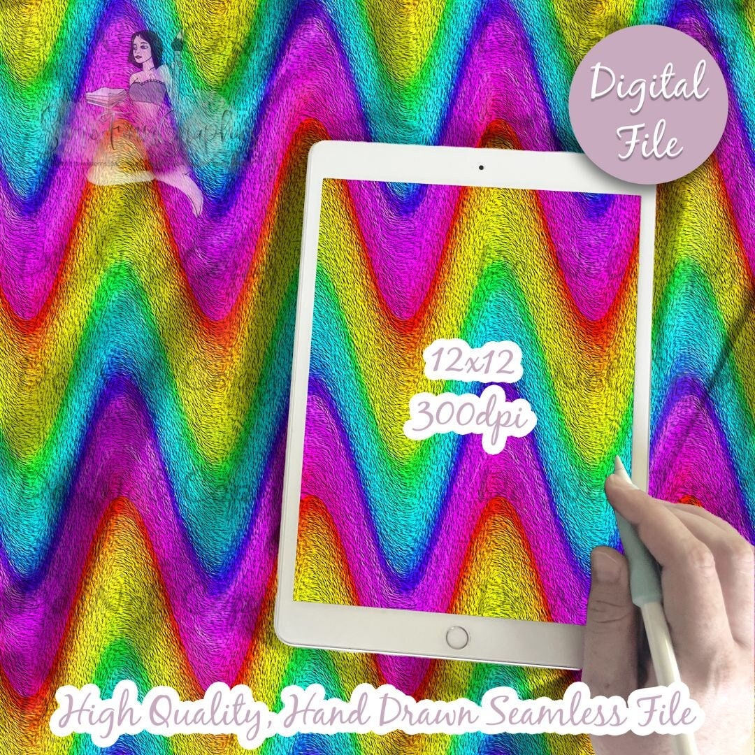 Rainbow Wave Texture Seamless Pattern Design / Rainbow Waves Texture ...