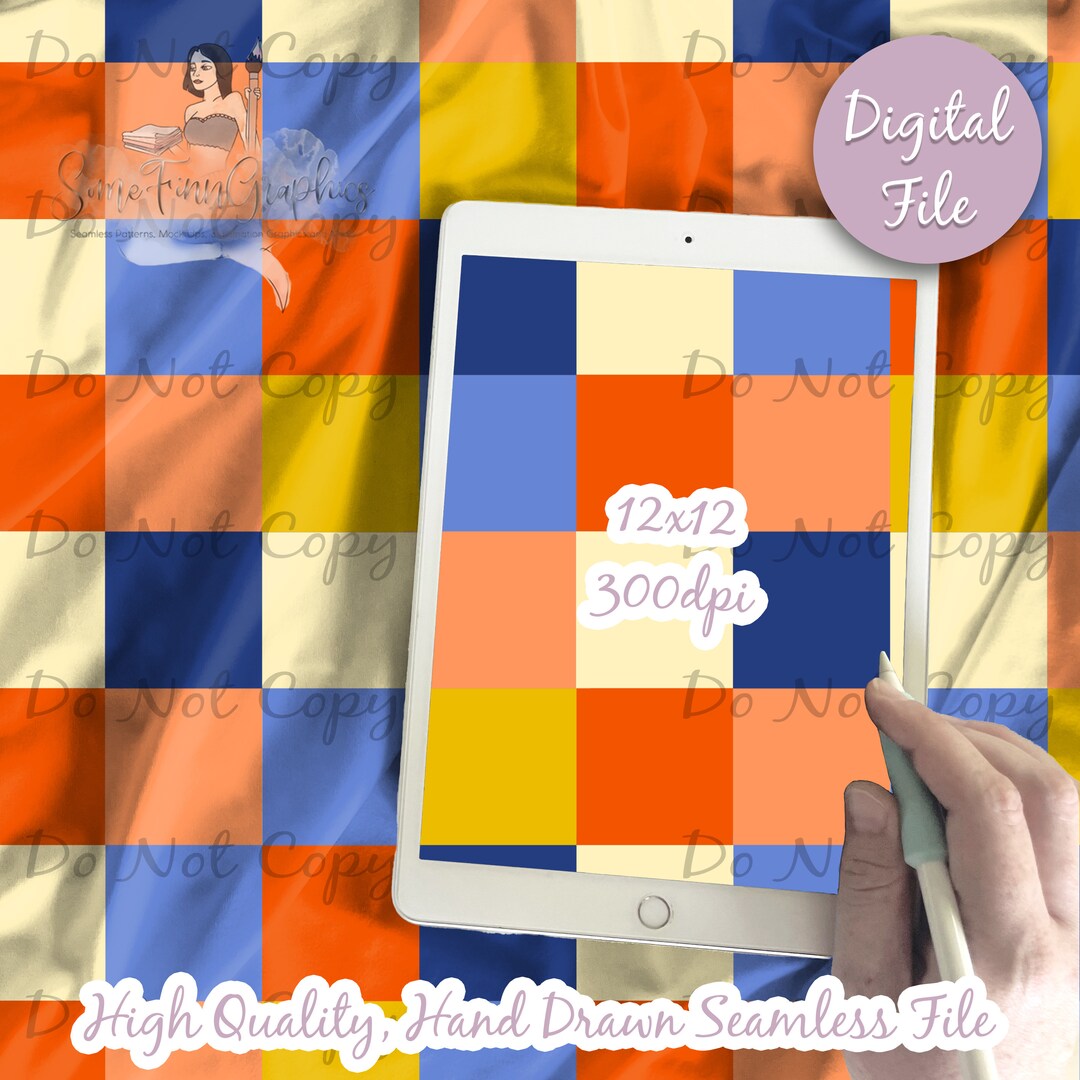 Checkered Autumn Fall Digital Paper - Seamless Pattern, Trendy Colors ...