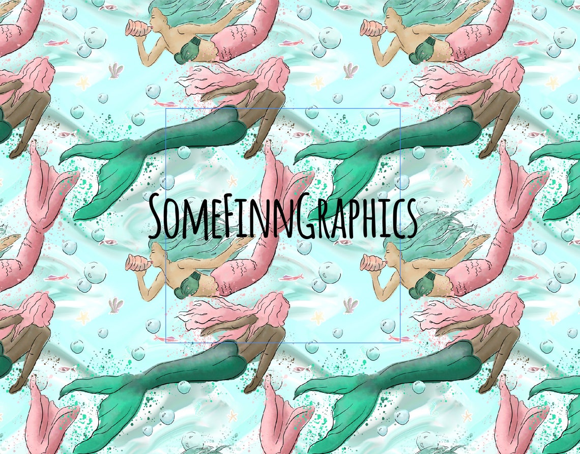 LIMITED Mermaid Digital Paper Seamless Mermaids Pattern - Etsy