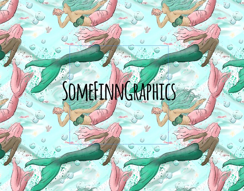LIMITED Mermaid Digital Paper Seamless Mermaids Pattern - Etsy