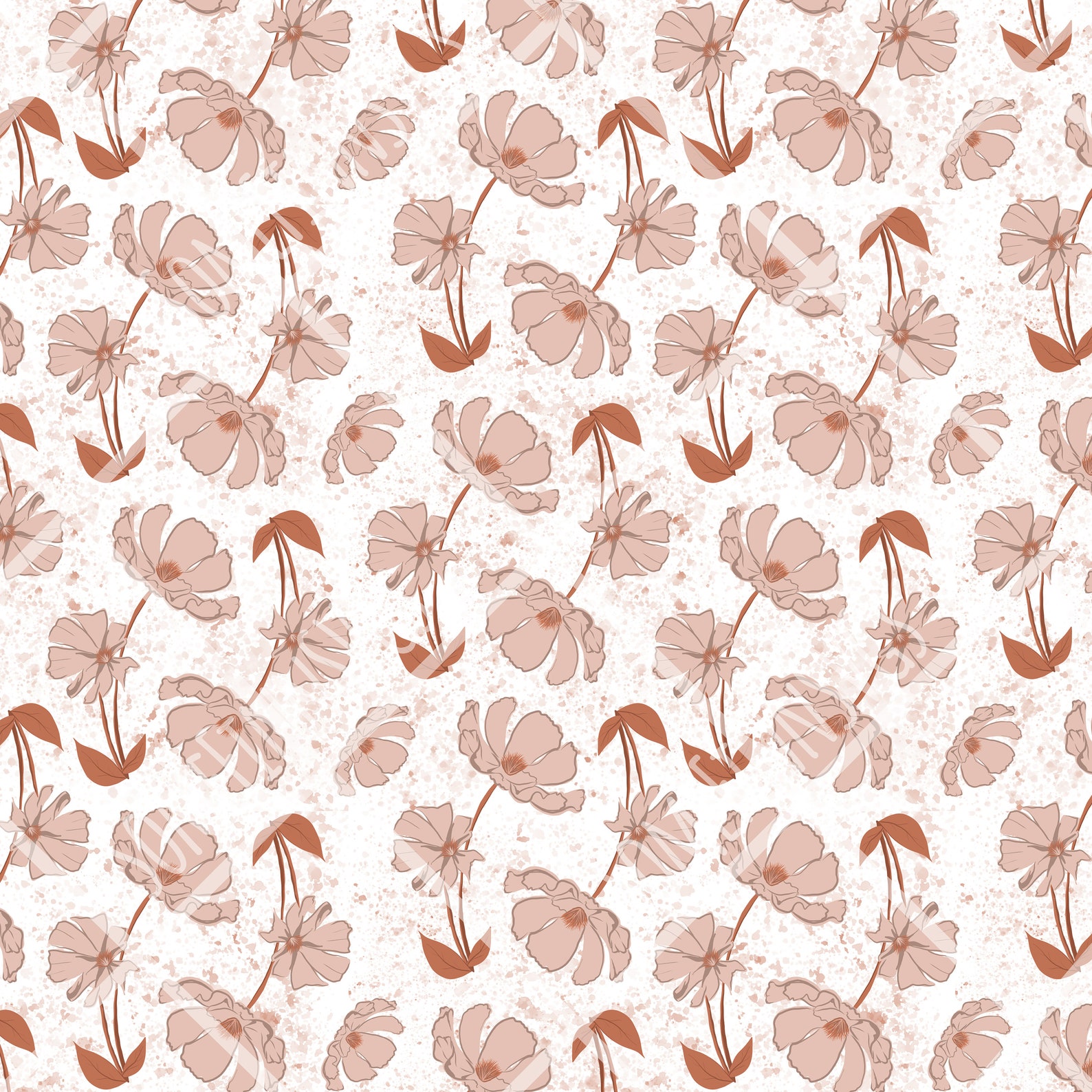 Boho Flowers Texture Seamless Design Pattern / Floral boho | Etsy