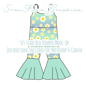 Bells Overalls Mock-up / Flare Leg Mock up / Digital Mock up for ...