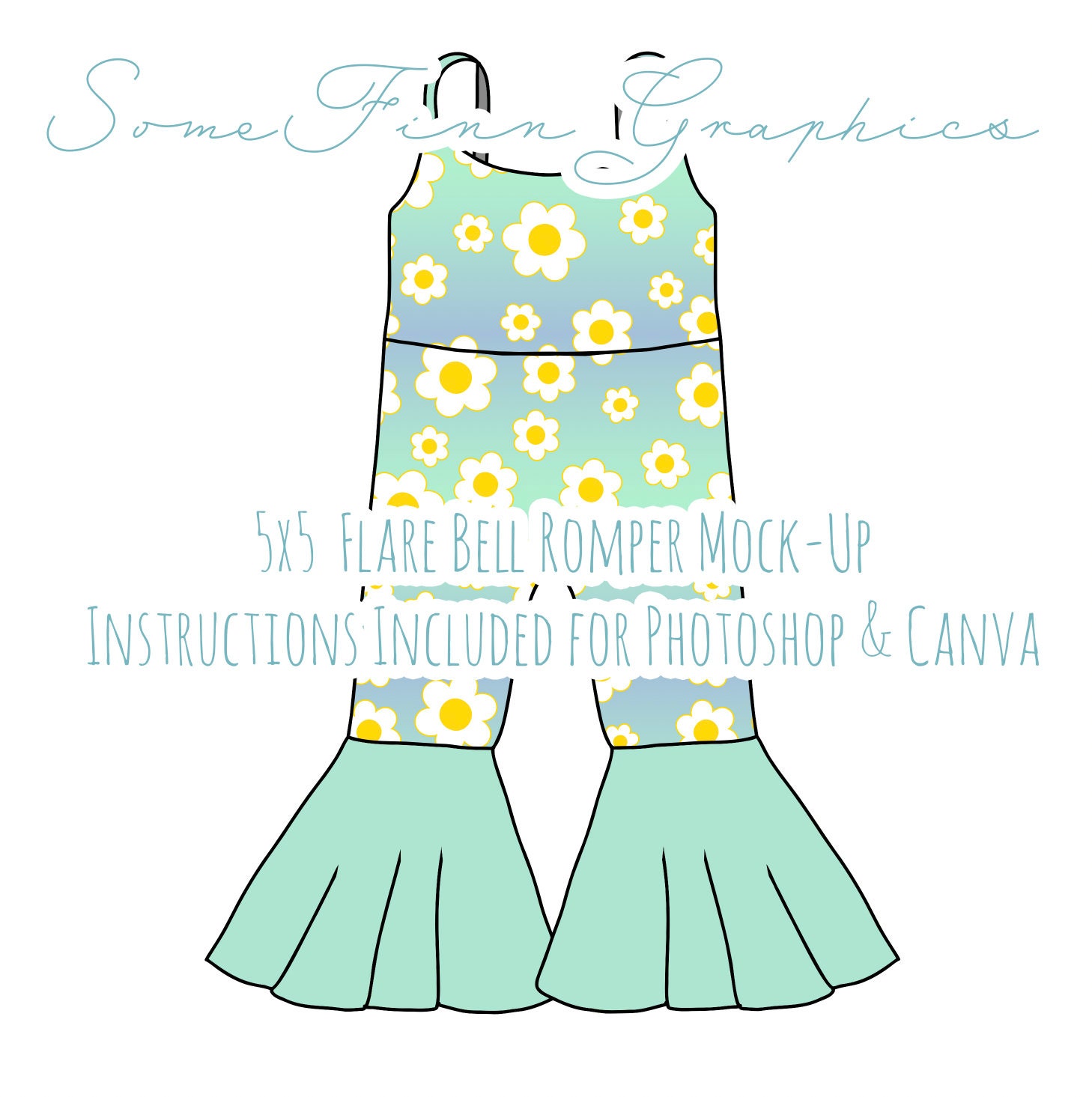 Bells Overalls Mock-up / Flare Leg Mock up / Digital Mock up for ...