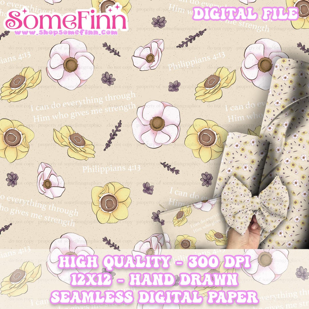Philippians 4:13 Seamless Digital, Jesus Digital Paper - Seamless ...