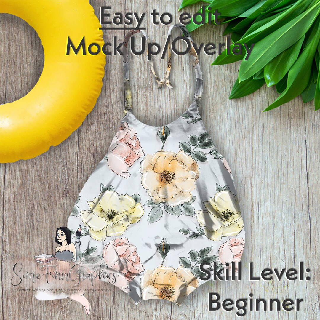 Realistic Bubble Romper Halter Mock-up / Baby Mock up / Easy Editable ...