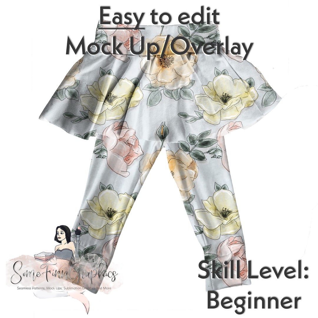 Skirted Leggings Realistic Mock-up / Pants Mock up / Editable From ...