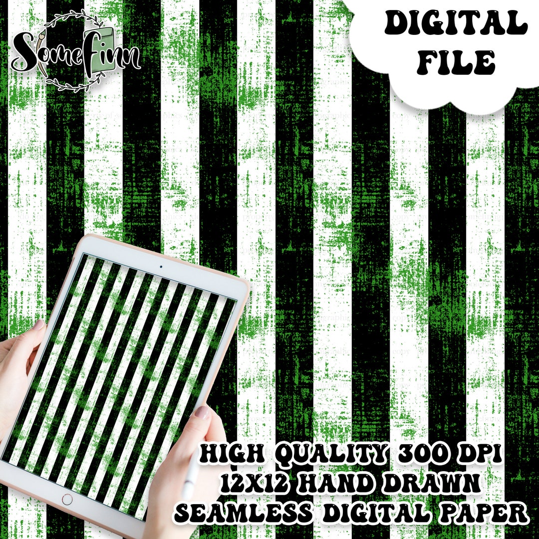Halloween Stripes Digital Paper, Seamless Beetle Stripe Pattern, Fabric ...