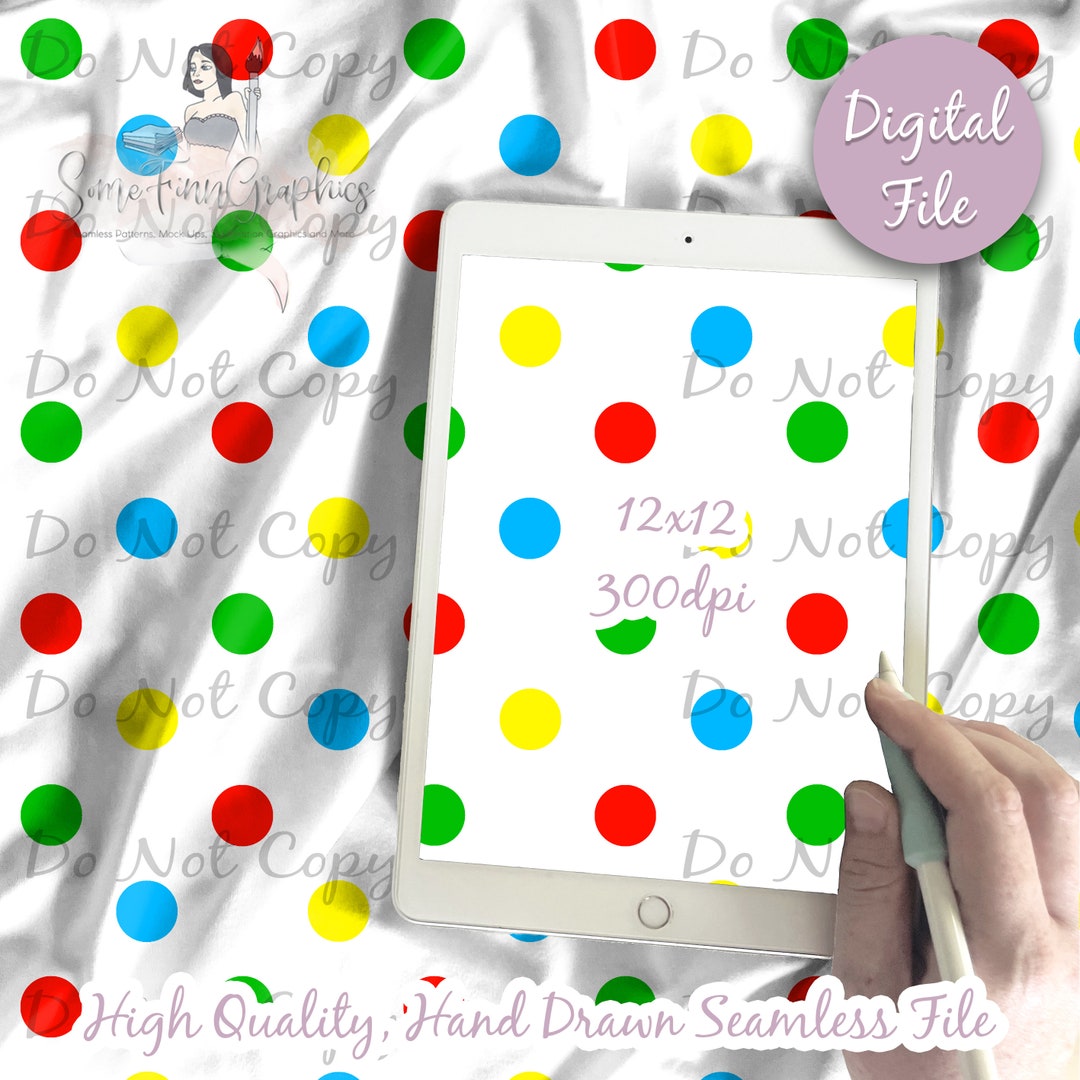 Primary Colors Polka Dots Texture Seamless Design Pattern / Rainbow ...