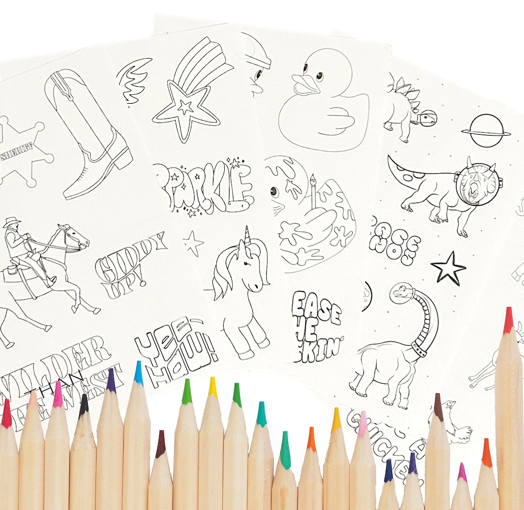 Color Your Own Stickers, Coloring Stickers, Kids Activities Sheet, Kids ...