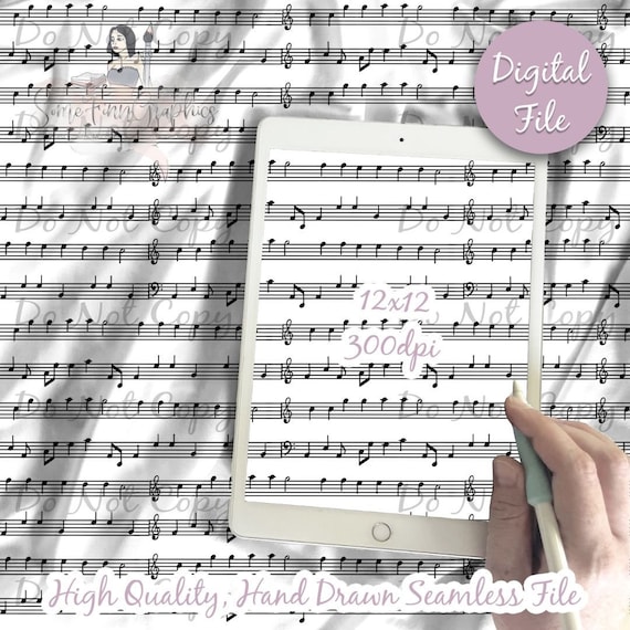 Music Notes Digital Paper Seamless Music Sheets Pattern - Etsy