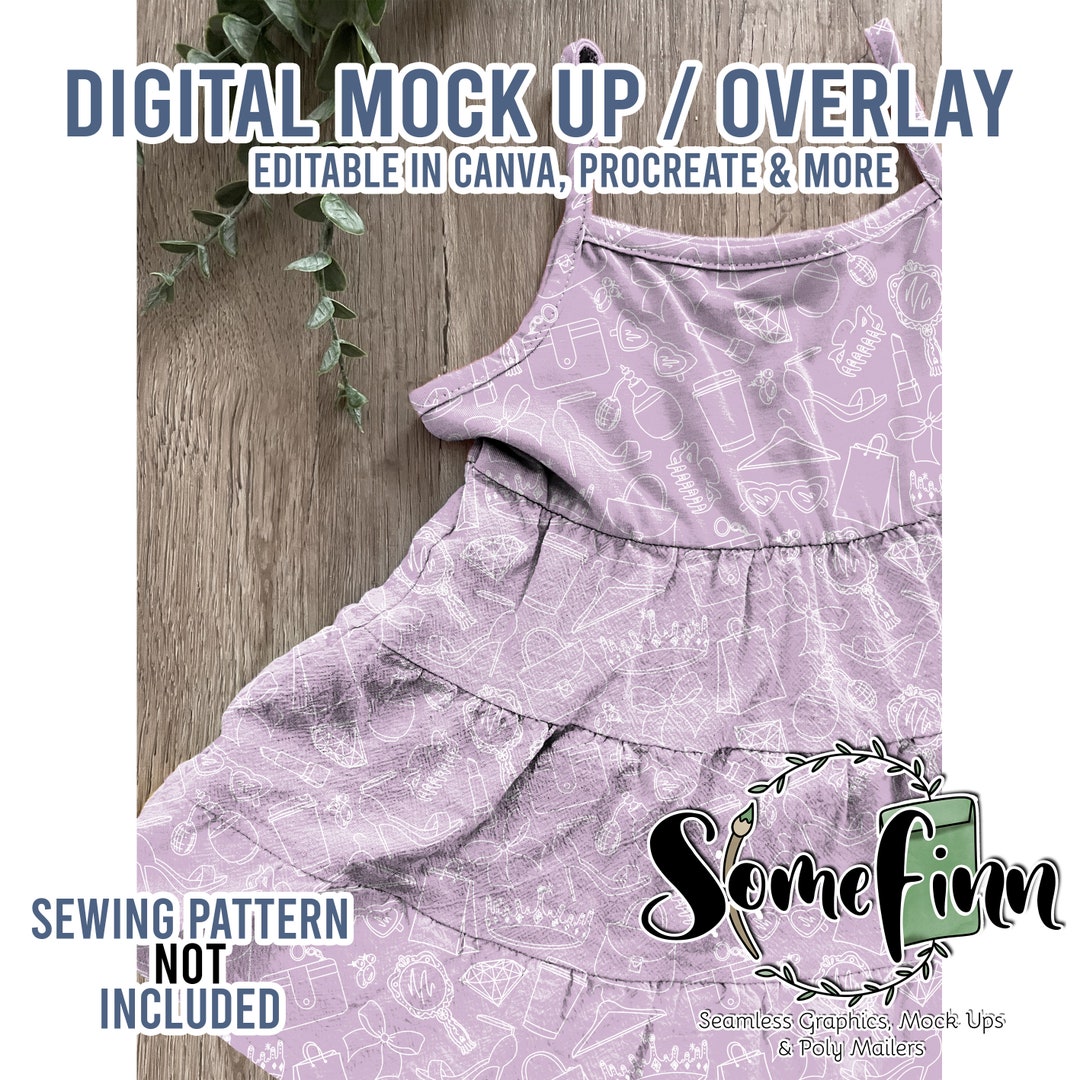 Tier Dress Realistic Mock-up / Girl Mock up / Easy Editable From Mobile ...