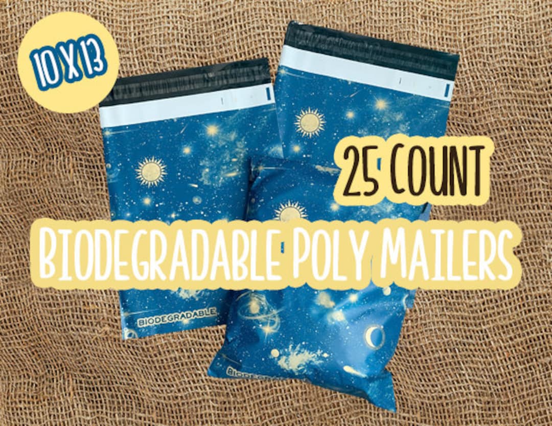 10x13 Biodegradable Poly Mailer 25 Count, Eco Friendly Shipping Bags ...