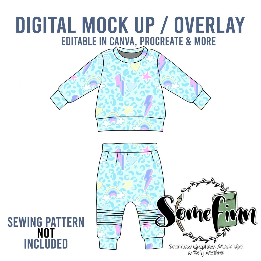 Jogger and Sweatshirt Outfit Mock-up / Sweatpants Mock up / Digital ...