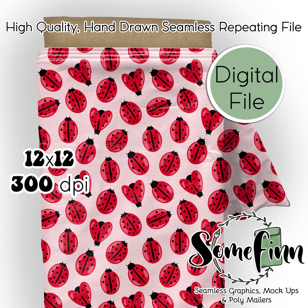 Ladybug Seamless Design Pattern / Lady Bugs Repeating / Red and Pink ...